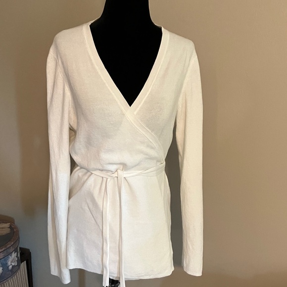 LOFT | Sweaters | White Wrap Sweater | Poshmark